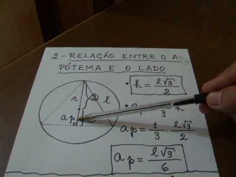 TRIÂNGULO EQUILÁTERO INSCRITO NA CIRCUNFERÊNCIA RELAÇÕES ALTURA LADO E ...