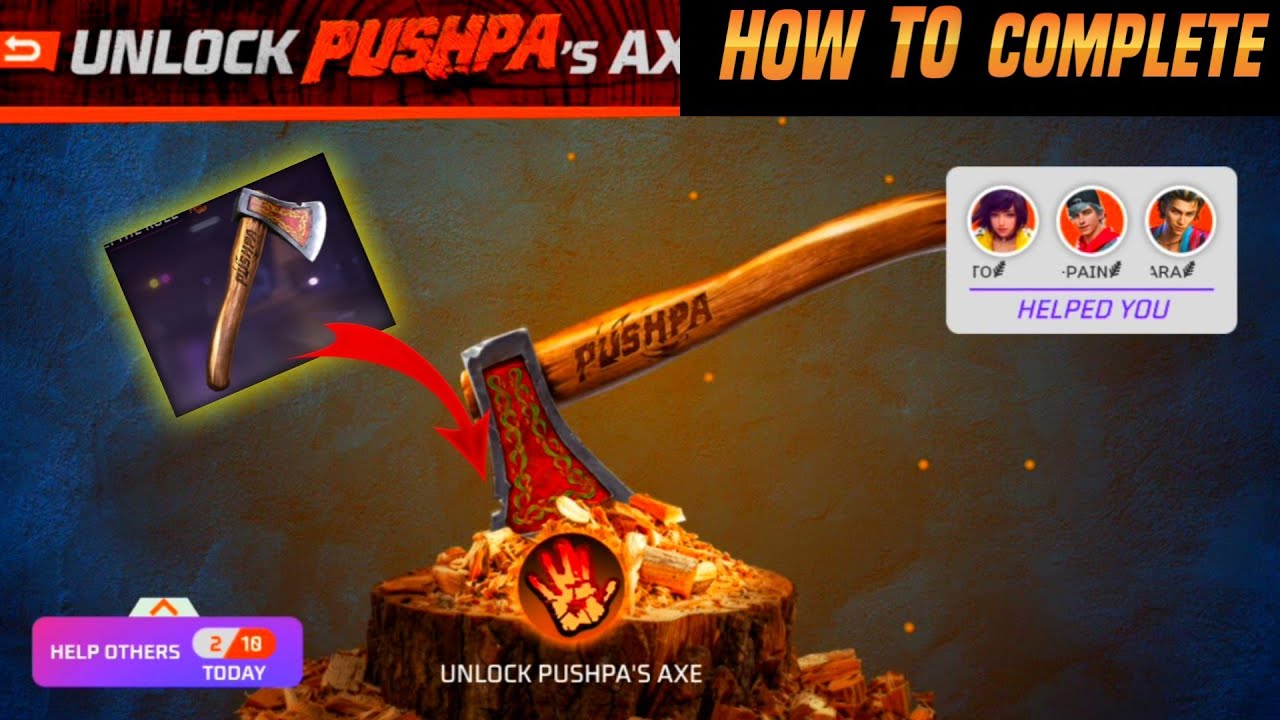 Unlock Pushpa's AXE 🪓 Free fire New Pushpa Event | How to complete ...