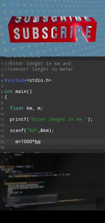 C Language Convert Into Meter From Km In C Programming Coding Cprogramming Shorts
