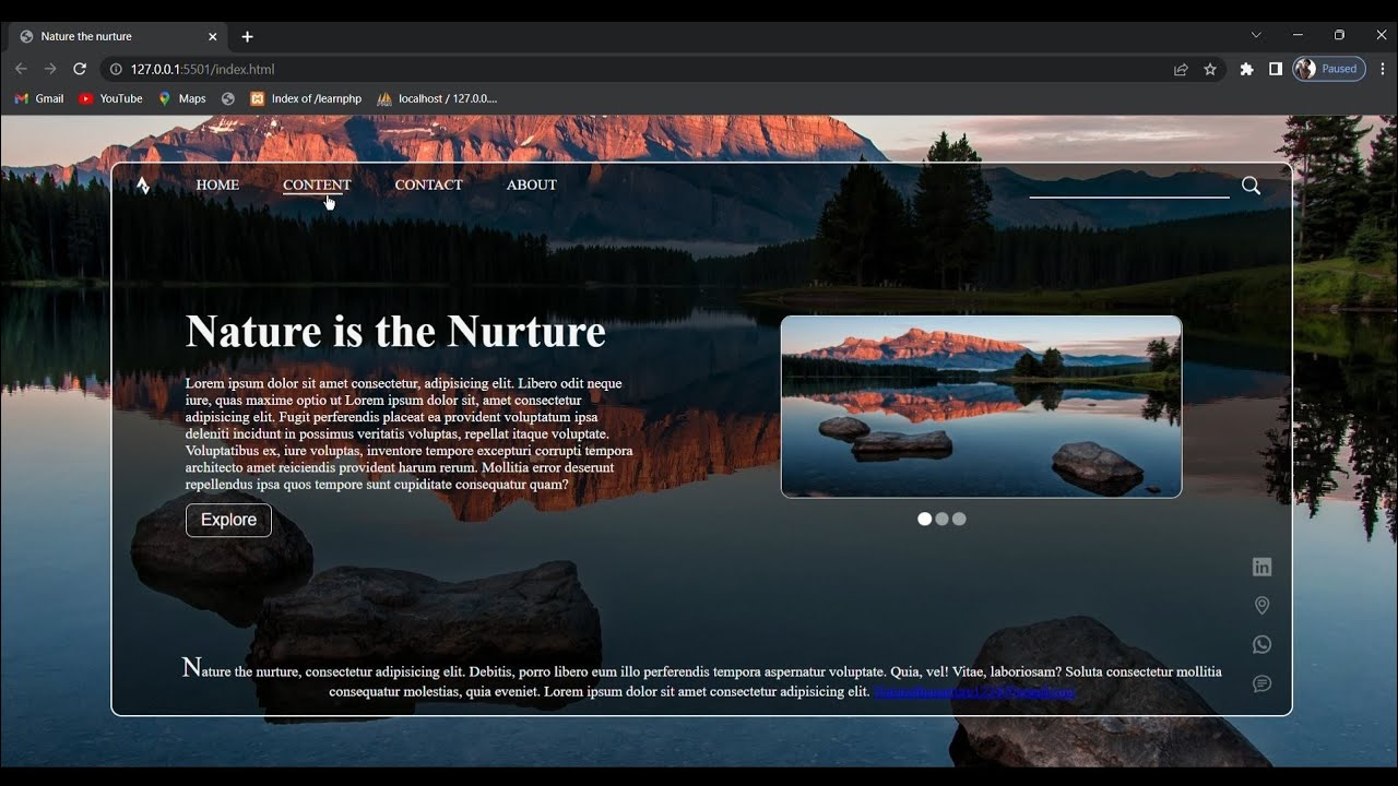 How to make a website (transparent) with slider template using (HTML ...