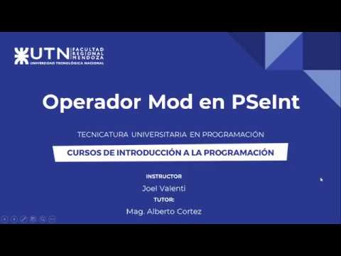 2- Video Pseint 2020 | Operador Mod/Residuo en Pseint - YouTube
