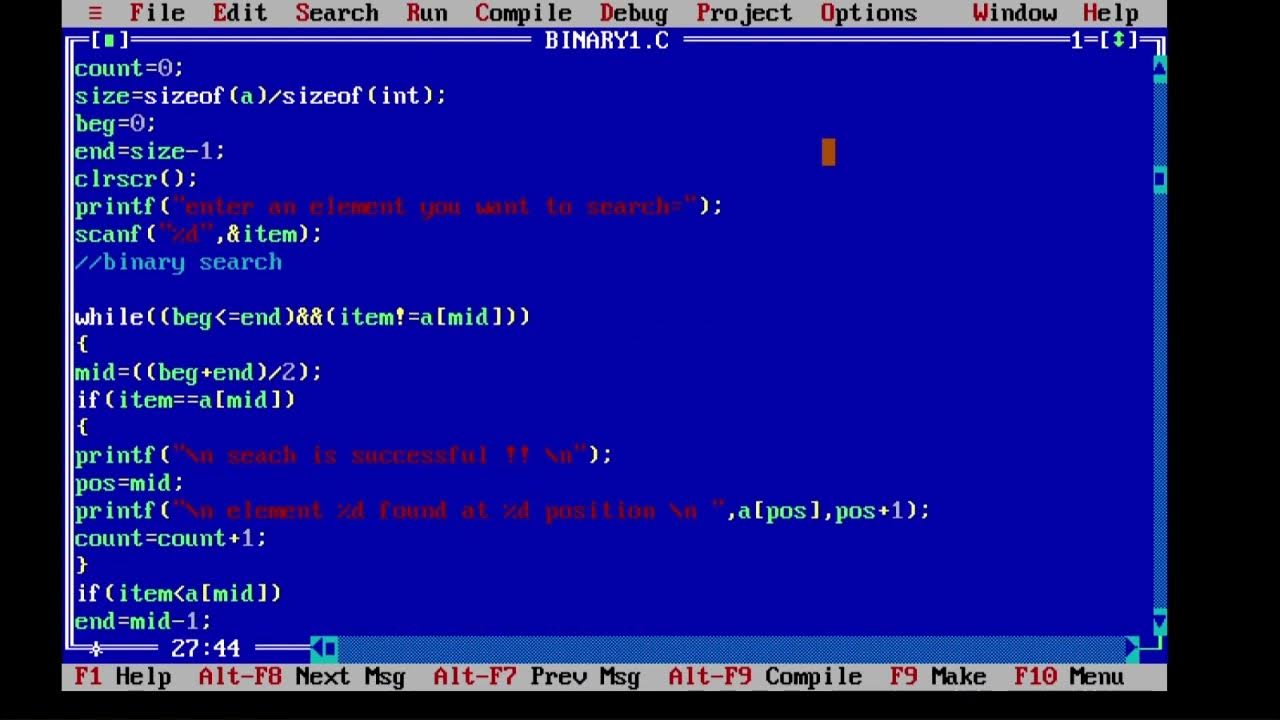 A program for binary search in c language|| c language programming|| data structure program ...