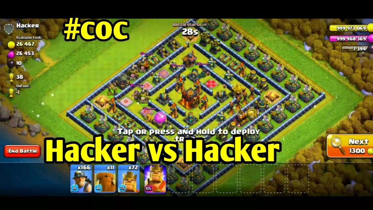 #coc // clash of clans // hacker vs hacker win hacker 😂😅😱😨 - YouTube