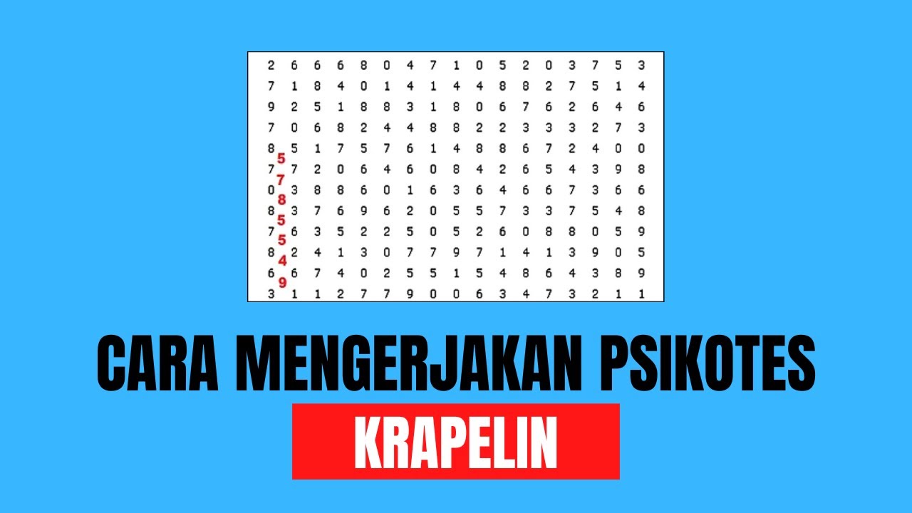 Tips Cara Mengerjakan Soal Psikotes Krapelin - YouTube