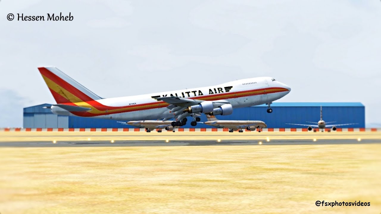 ( Flight Simulator X / FSX ) Kalitta Air Boeing 747 Takeoff From Cairo ...