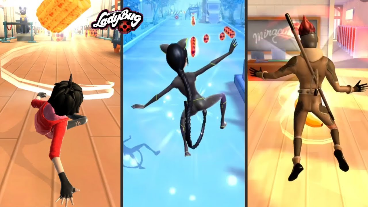 Miraculous Ladybug e Chat Noir 🐞 Run through the streets of Paris w/ 3 ...