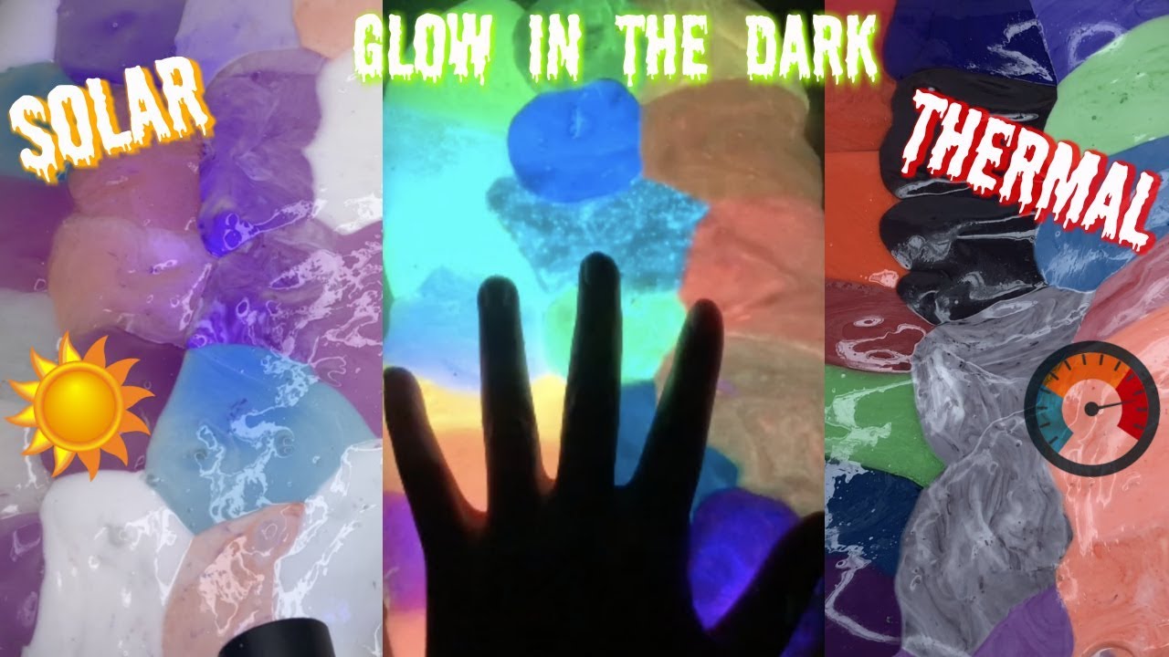 TESTING SOLAR COLOR DUST PIGMENTS IN SLIME?! (Solar, Thermal, Glow in ...