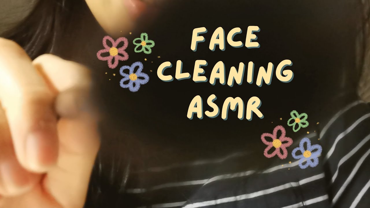 asmr cleaning and rubbing the crusties off your face with various ...