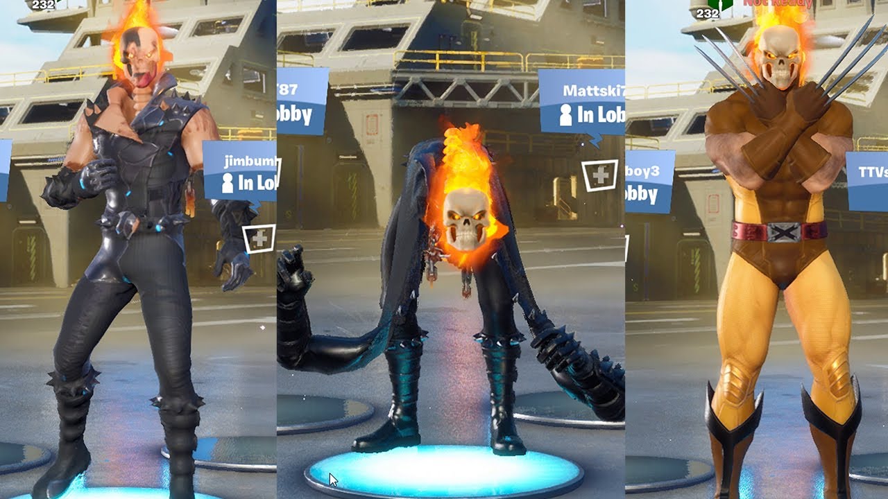 Fortnite Built in Emotes on GHOST RIDER Skin - YouTube