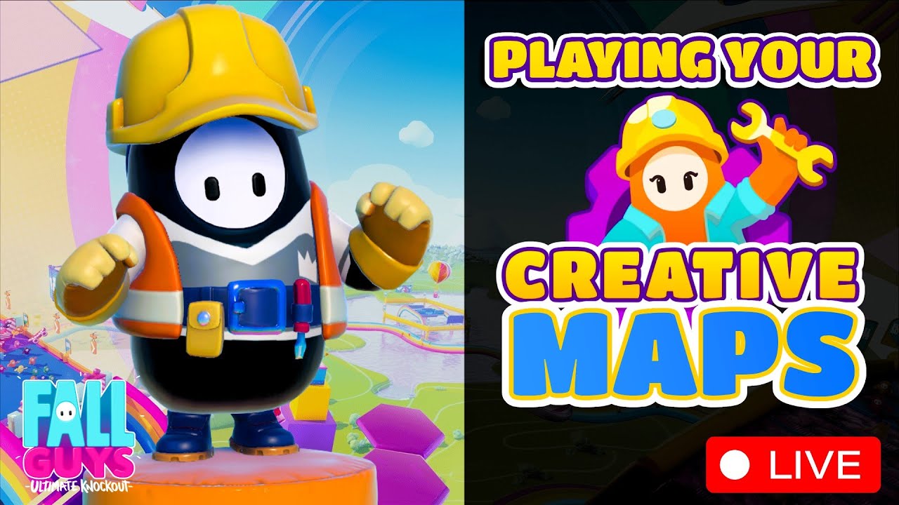 🔴PLAYING YOUR CREATIVE LEVELS 🔴FALL GUYS CUSTOM | SURVIVAL CREATIVE ...