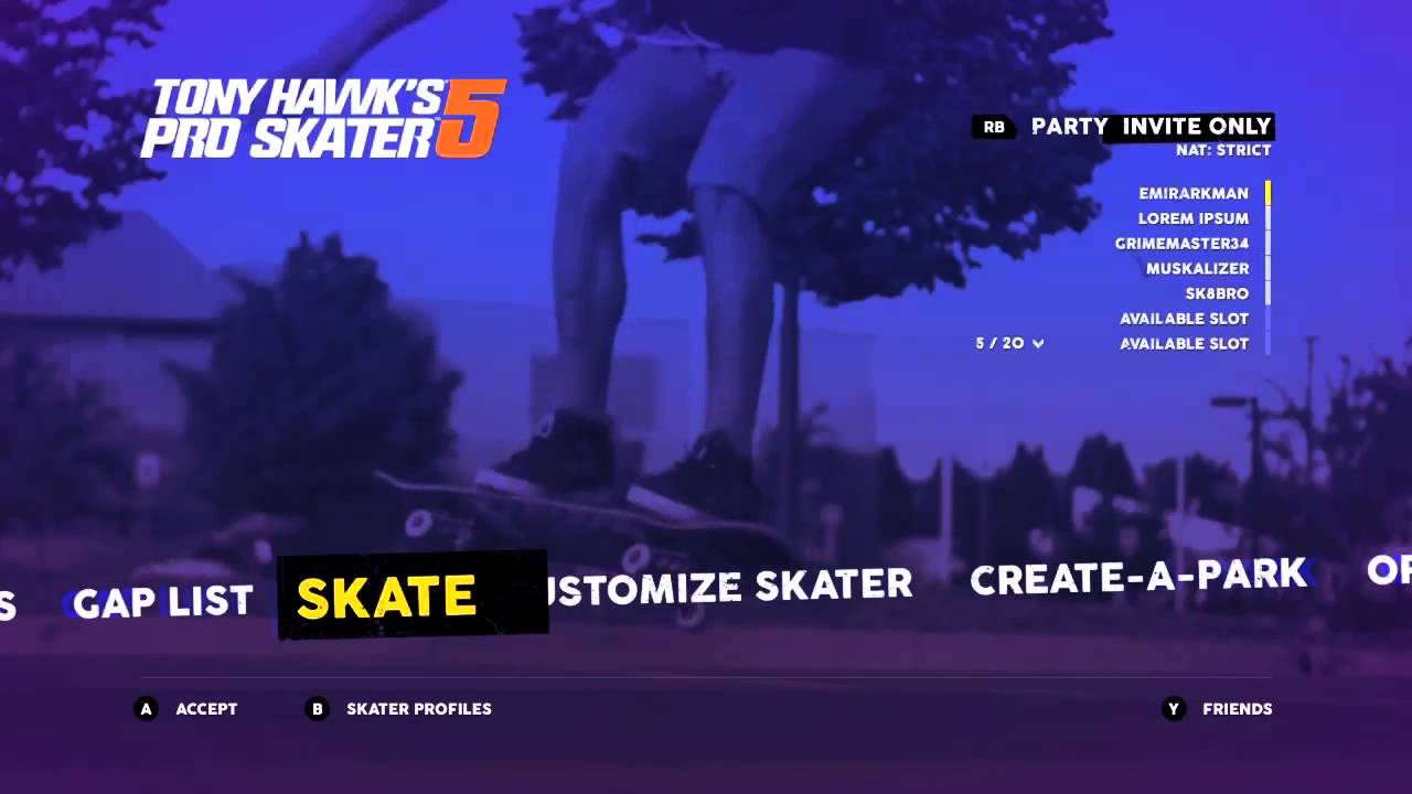Tony Hawk’s Pro Skater 5 UI Re-imagined - YouTube