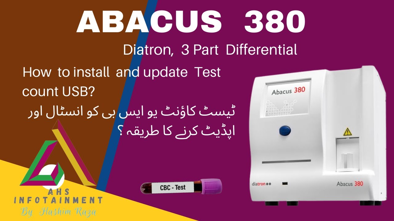 How to Install and update Test count USB in CBC Analyzer Abacus 380 ...
