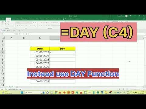 || Use DAY Function in Excel || - YouTube