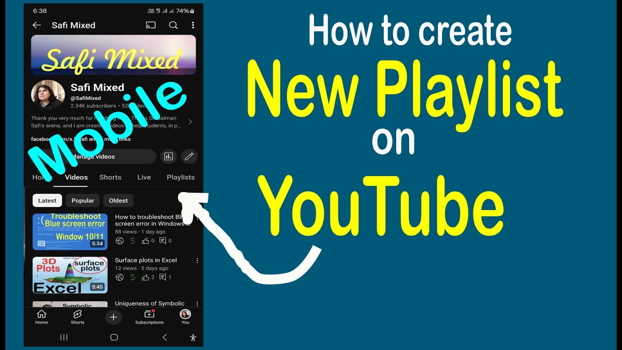 How to create new playlist in YouTube on Mobile - YouTube