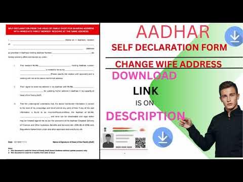 Self Declaration Form for AADHAR CARD Download - YouTube