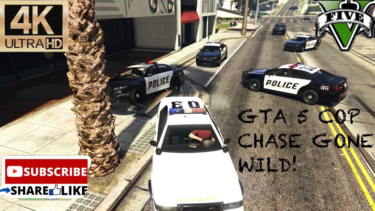 GTA 5 Cop Chase GONE WILD!🤯 (4K60FPS) ~ #gta5 #gta #shortvideo #fun ...