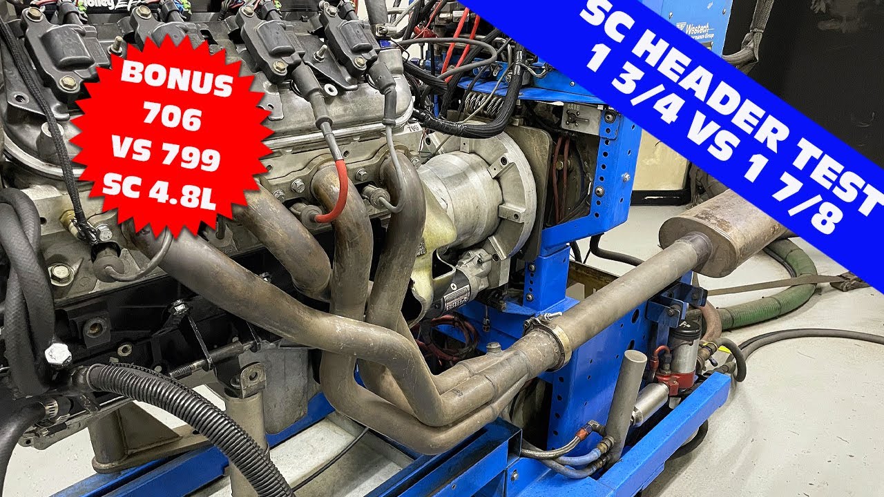 JUNKYARD 4.8L M90 LS HEADER, HEAD & CAM TEST. 1 3/4 v 1 7/8, 706 v 799 ...