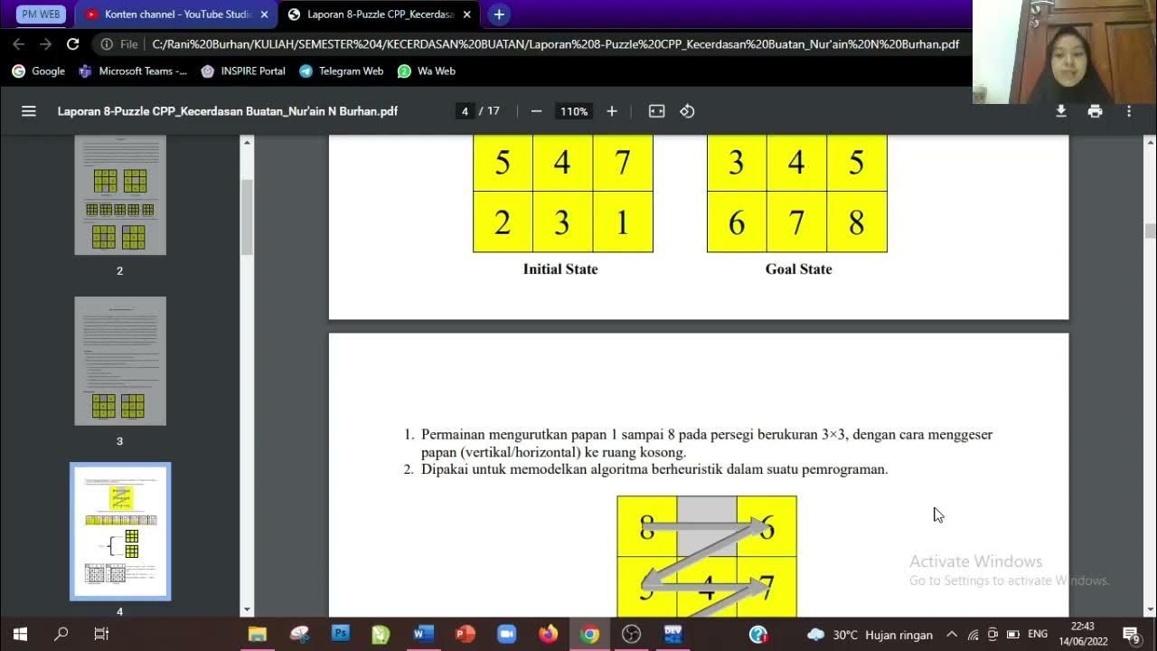 8-PUZZLE MENGGUNAKAN ALGORITMA HILL CLIMBING PEMROGRAMAN C++ - YouTube