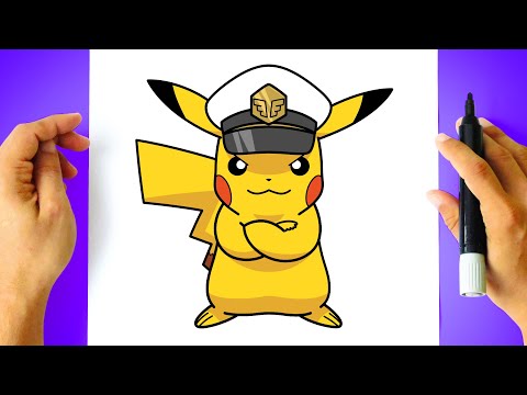 How to DRAW CAPTAIN PIKACHU  - Pokémon