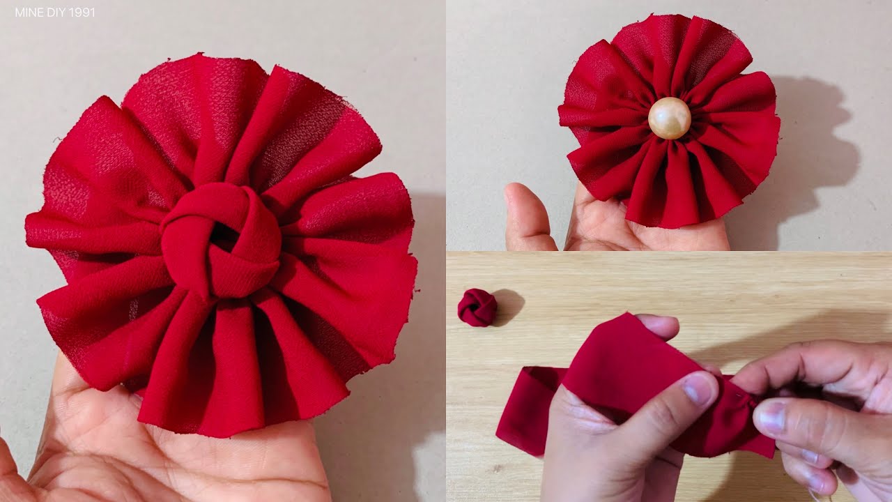 DIY: How to make an adorable fabric flower in just 8 minutes! DIY: Easy ...