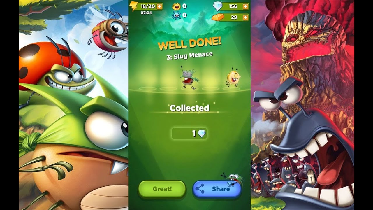 Best Fiends Level 3 Slug Menace HD 1080p - YouTube