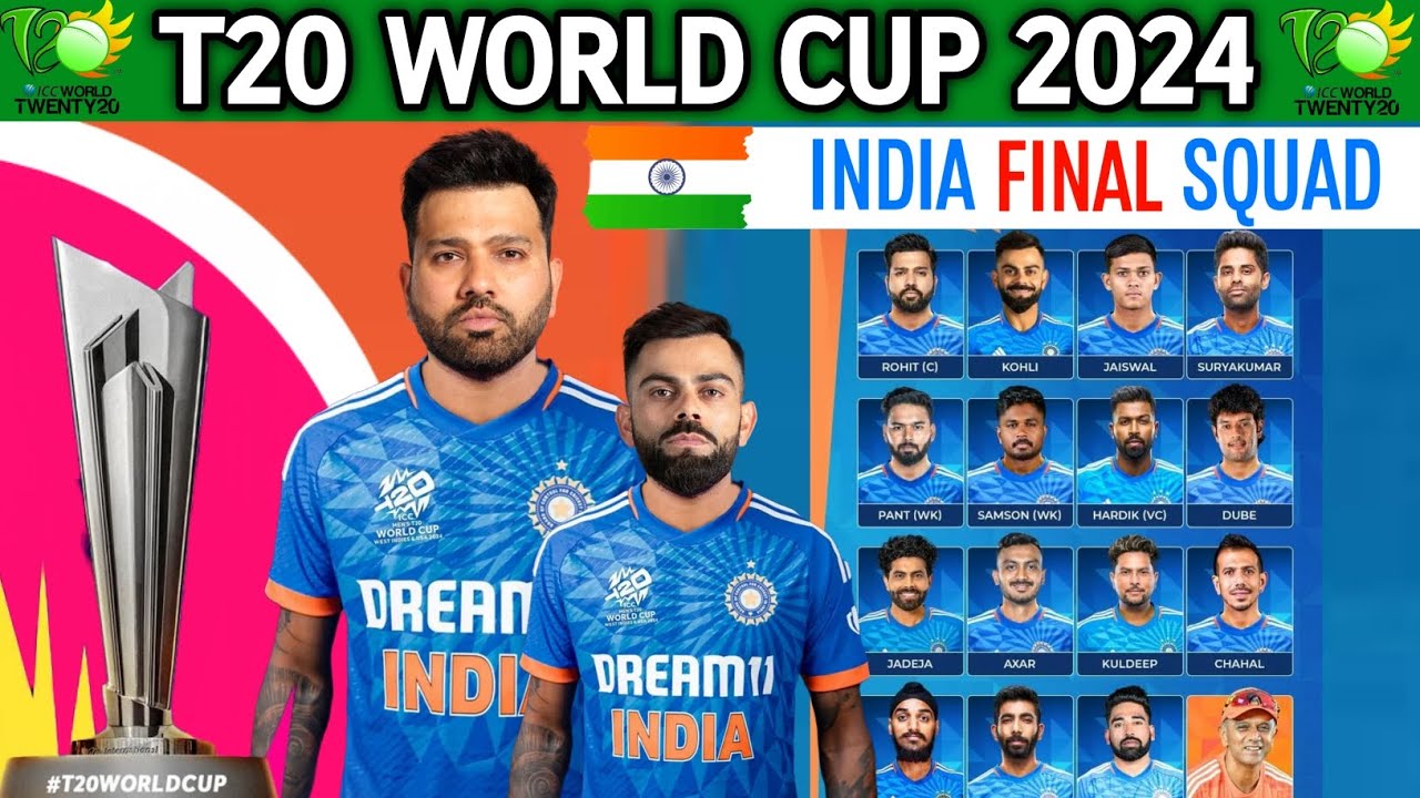 ICC T20 World Cup 2024 | Team India Final Squad | India 15 Members ...