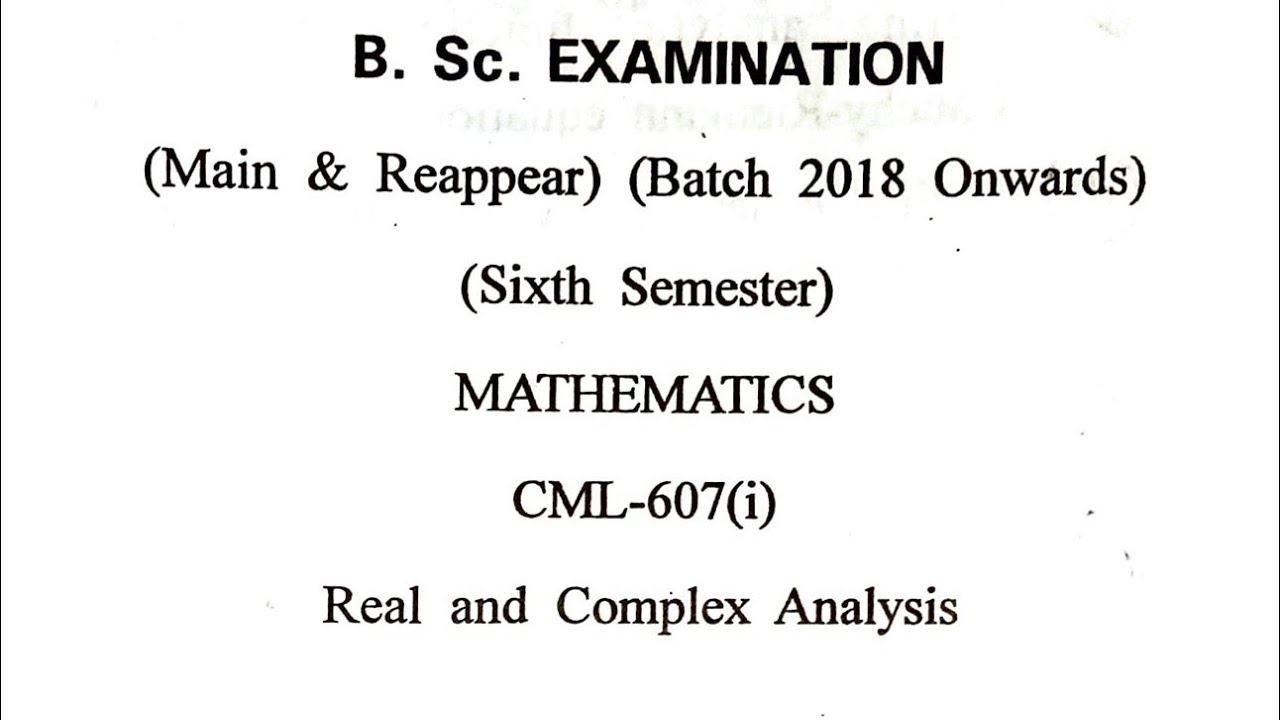 GJU Bsc 3rd year Previous year question paper of Real and Complex Analysis | bsc math pyq ...