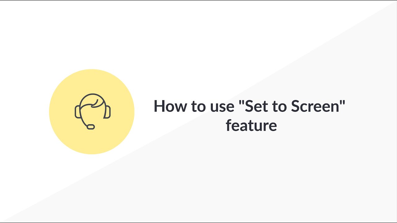 How to use "Set to Screen" feature - YouTube
