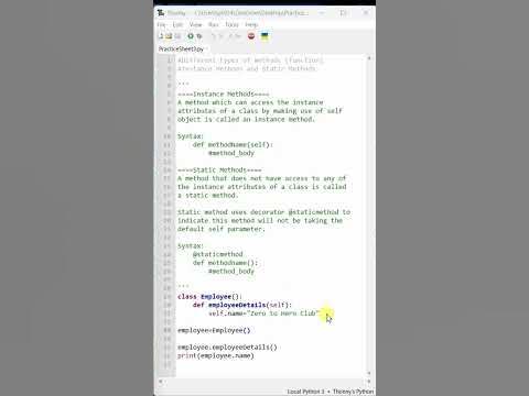 #38- Instance Methods and Static Methods [Part-3] | Advanced Python | Praveen Kumar - YouTube