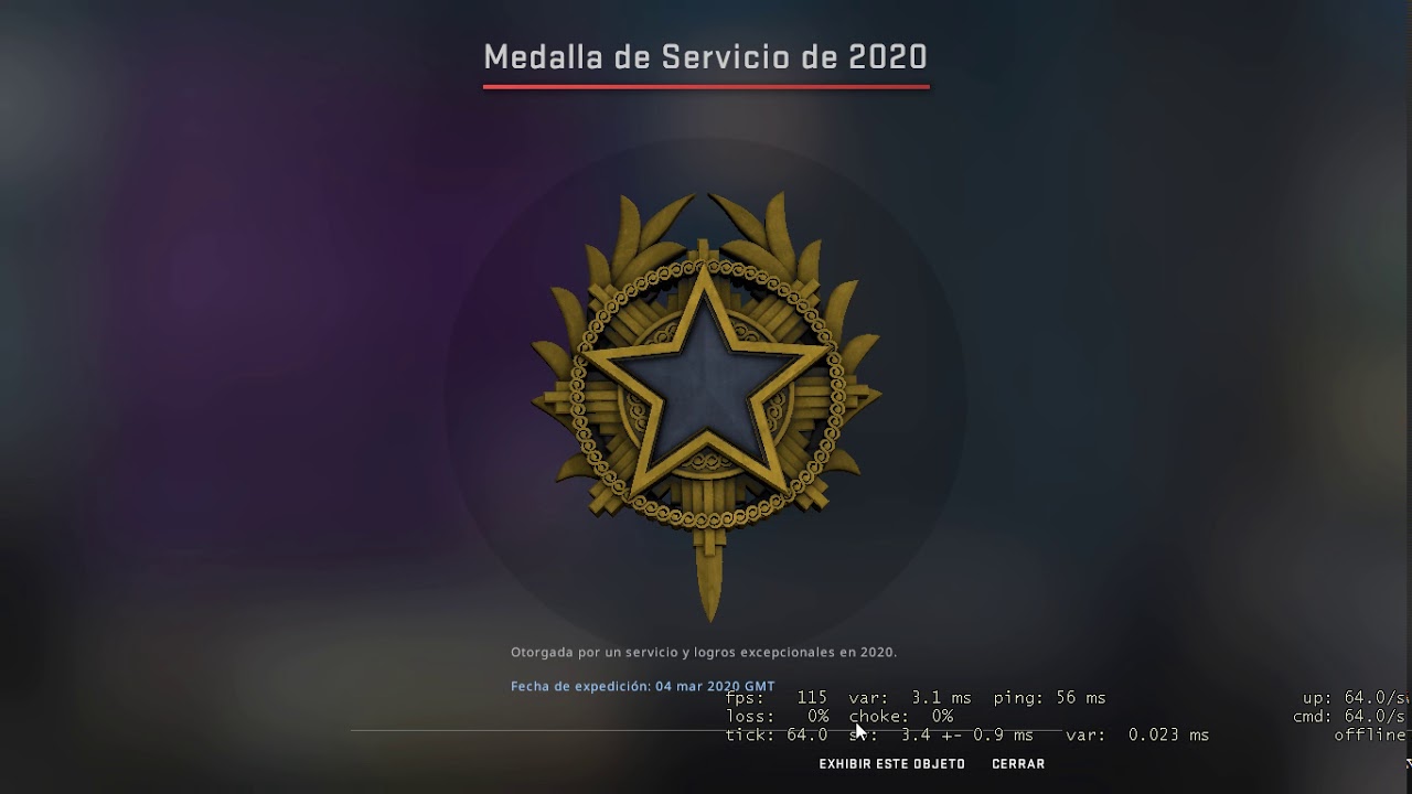CS:Go Medalla de servicio 2020 - YouTube