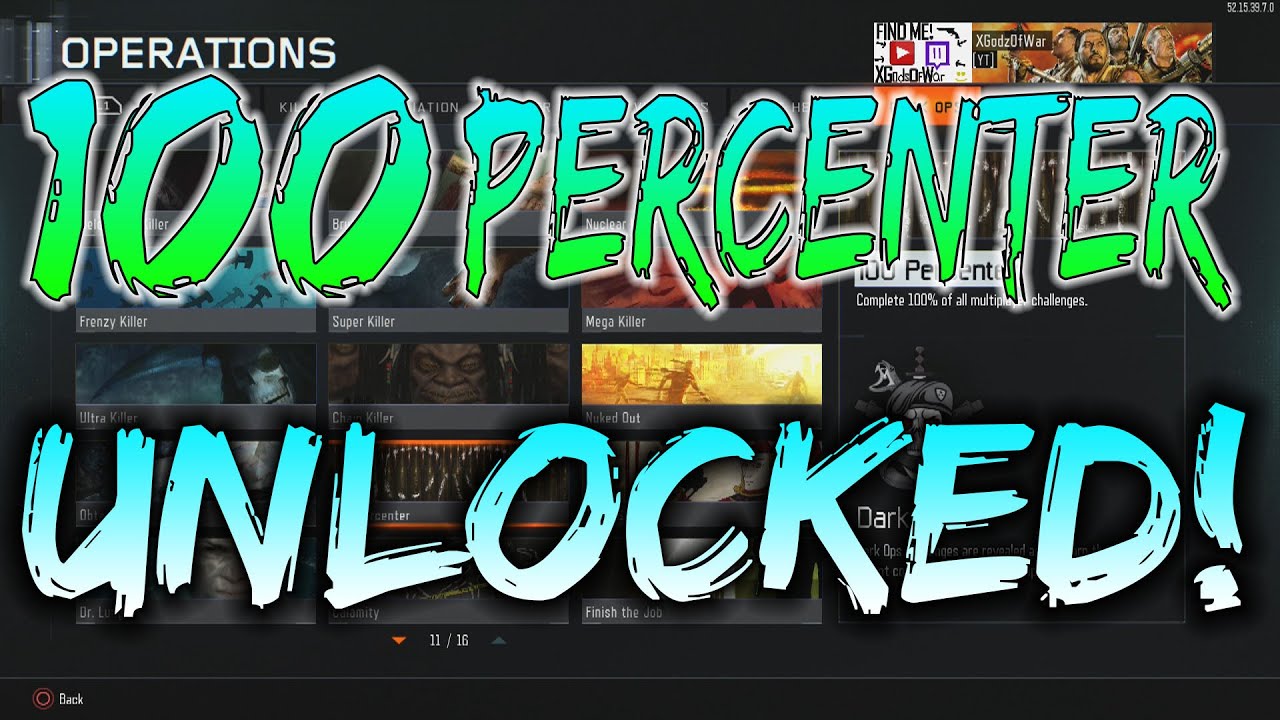 100 Percenter Dark Ops Challenge UNLOCKED!!!! - YouTube
