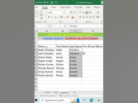 How to use Flash Fill function in excel | Flash Fill in Excel - YouTube
