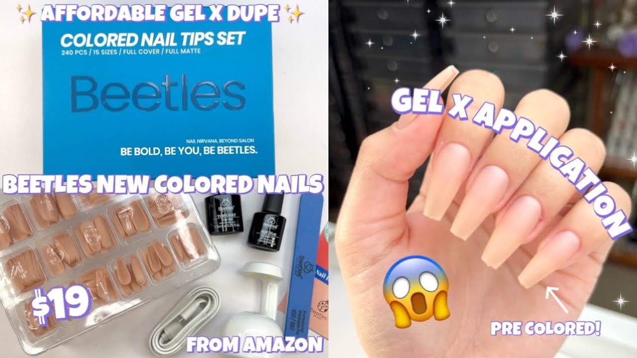 TRYING $19 BEETLES NEW COLORED GEL NAIL TIP STARTER KIT FROM AMAZON ...
