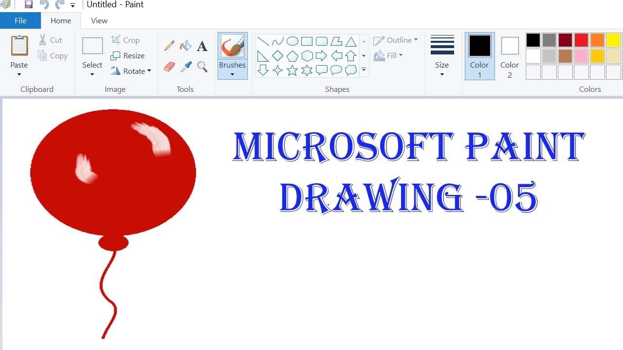 Microsoft Paint Drawing-05 - YouTube