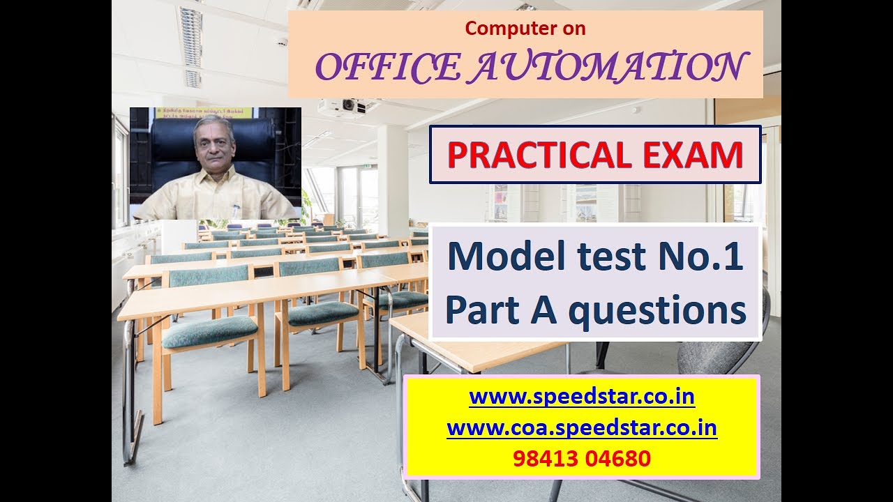 OFFICE AUTOMATION PRACTICAL EXAM MODEL TEST 1 PART A - YouTube