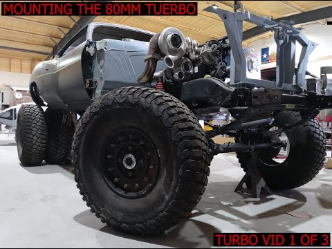 DEMO RANCH CUMMINS CUDA EP.11 TURBOS PART 2 | Mounting the 80mm - YouTube