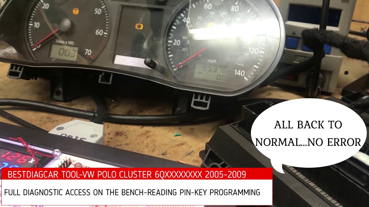 VW POLO 6Q CLUSTER 2002-2008 ON THE BENCH - YouTube