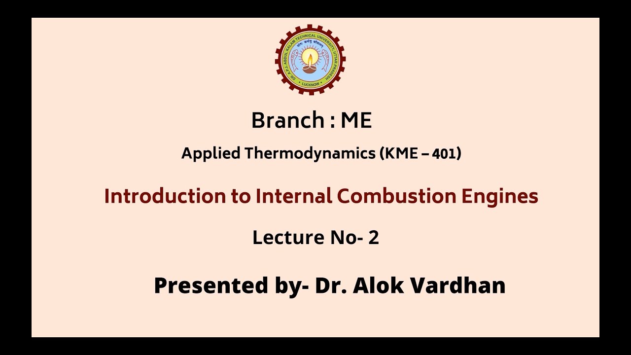 Applied Thermodynamics | Introduction to Internal Combustion Engines ...