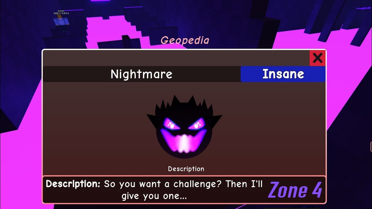 How to get NIGHTMARE in FIND THE GEOMETRY DASH Difficulties Roblox ...