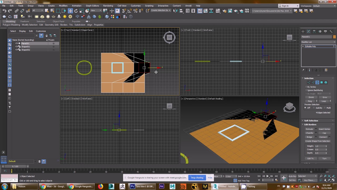 3ds max create shape from edges - YouTube
