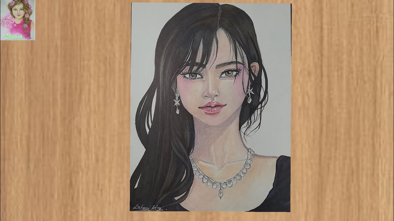 color pencil portrait tutorial//how to colour skin with colour pencils ...