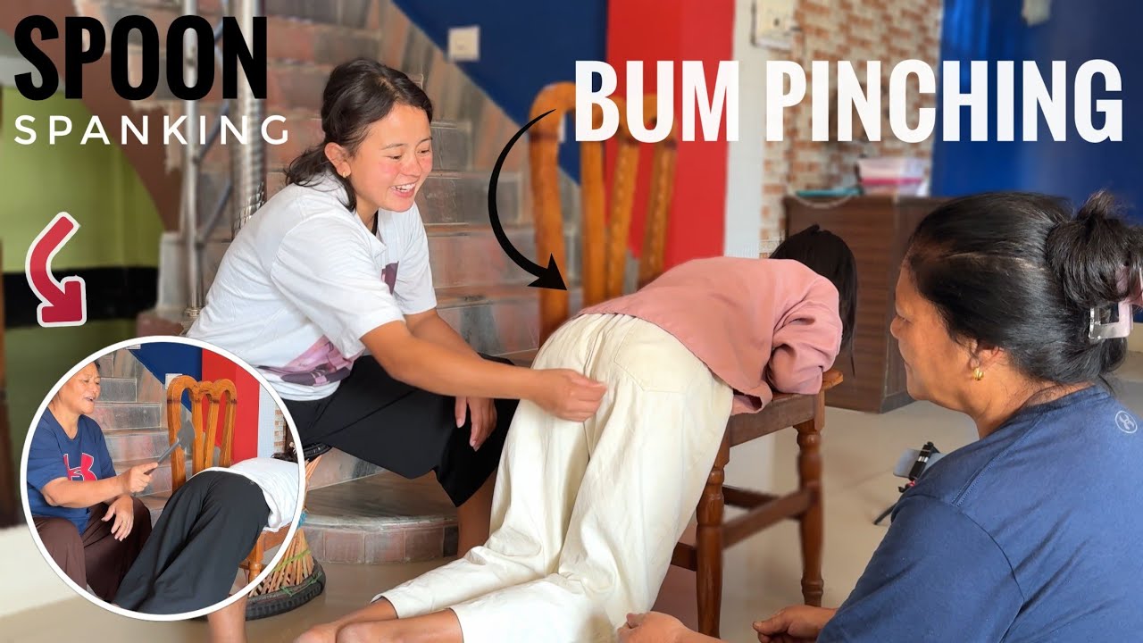 Bum Pinching Vs Spenking With Steel SPOON / Priya Sheetal Gamez - YouTube