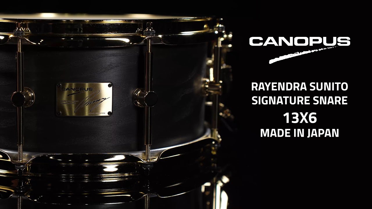 CANOPUS RAYENDRA SUNITO SIGNATURE SNARE 13x6 MADE IN JAPAN - YouTube