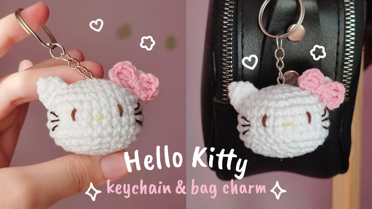 🤍 Hello Kitty Keychain Crochet/Amigurumi Tutorial | Easy, cute, free pattern 🤍 - YouTube