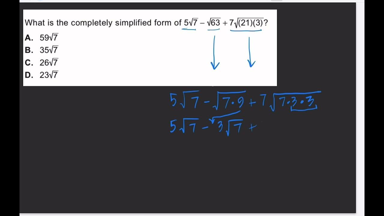 5-Minute Algebra: Simplify Radical Expression | Simplificar Expresión ...
