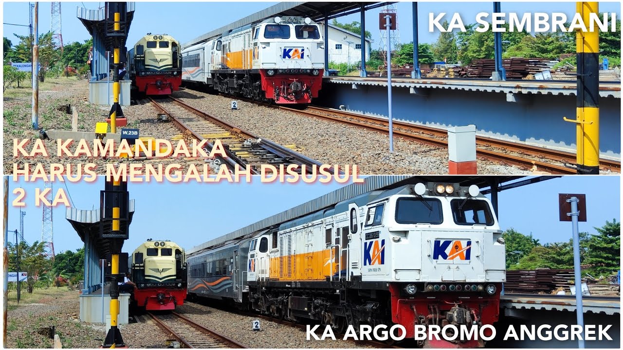 MOMENT UNIK || KA Kamandaka Disusul KA Sembrani & KA Argo Bromo Anggrek ...