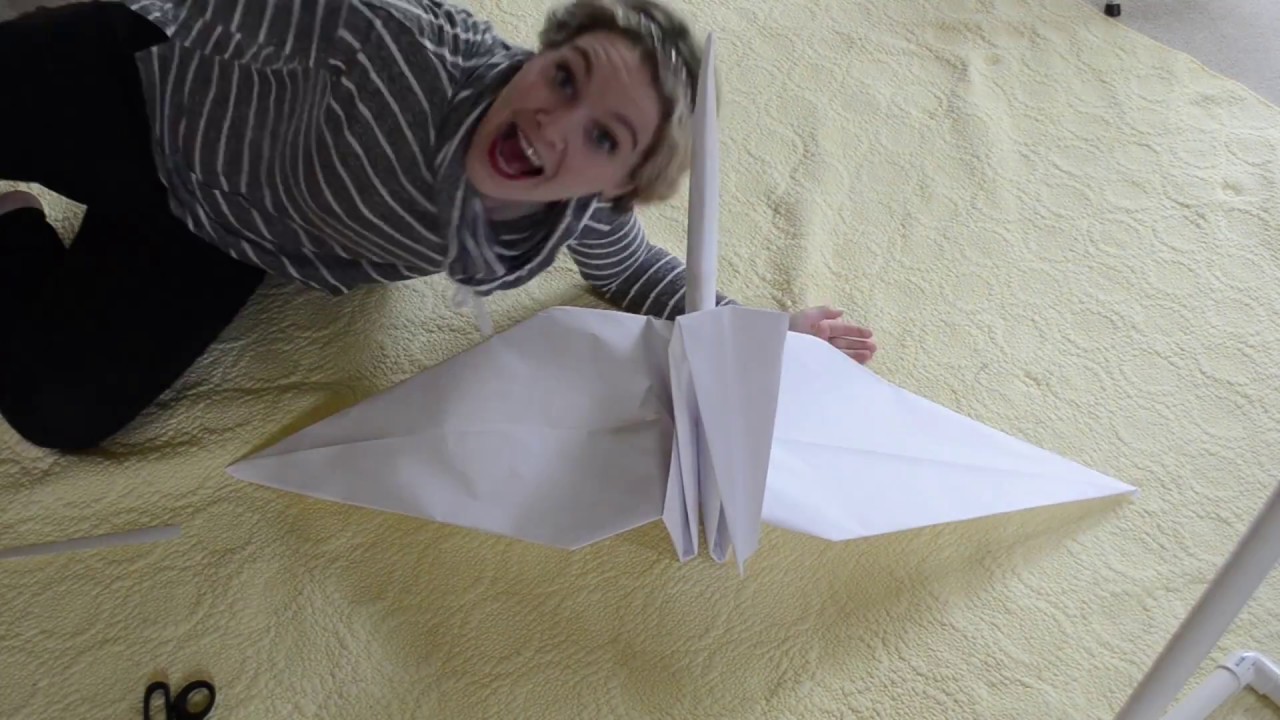DIY Giant Origami Paper Crane Tutorial - Perfect for Photography Props ...