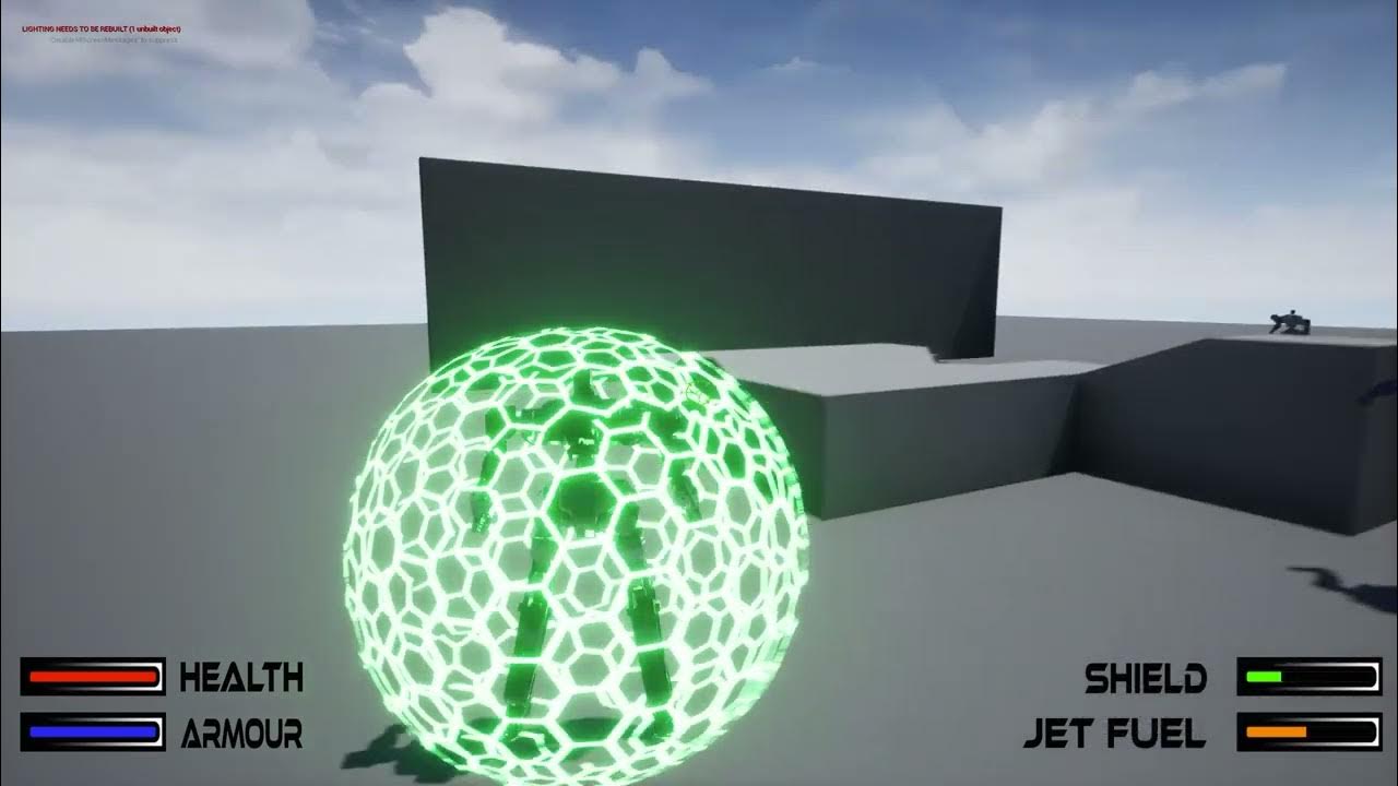 mech AI test 5 - placeholder HUD and shield effects - YouTube
