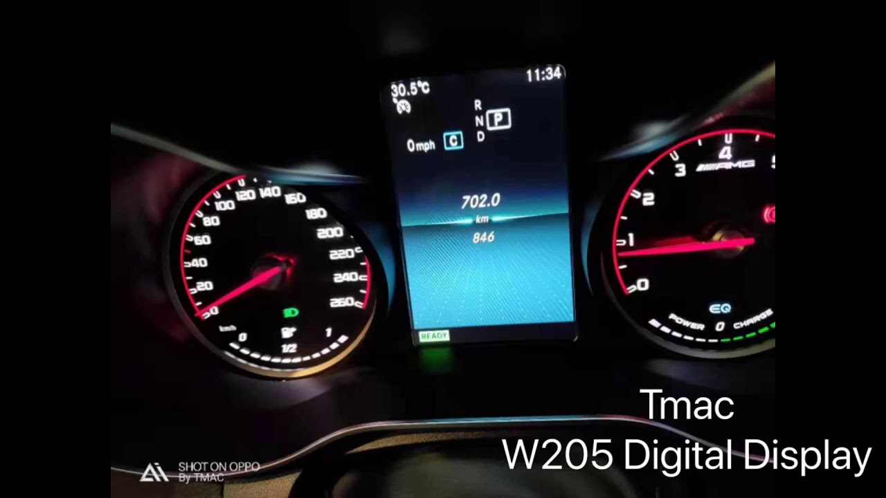 Mercedes W205 retrofit Full digital instrument cluster - YouTube