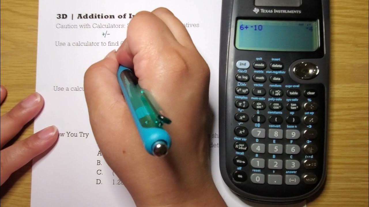 3D - Adding Integers On A Calculator - YouTube